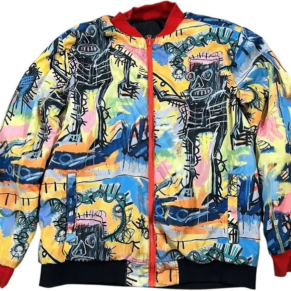 Reason | Jackets & Coats | Basquiat Reversible Graphic Bomber Jacket ...